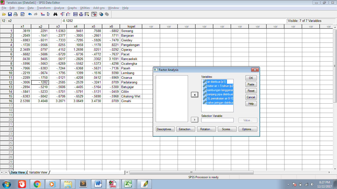 Analisis Komponen Utama Dengan SPSS | MobileStatistik.Com